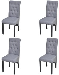 Jídelní židle 4 ks světle šedé textil 272245