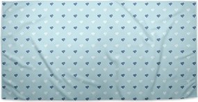 Sablio Ručník Srdce na modré - 50x100 cm