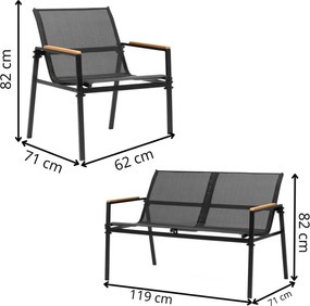 Zahradní set nábytku SPRINGOS GF0120 černý