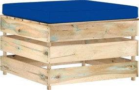 vidaXL Dílčí taburet s poduškou šedě impregnované dřevo [3074524] Barva: modrá a hnědá