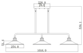 Elstead HK-RIGBY-ISLE-KZ - Lustr na tyči RIGBY 3xE27/60W/230V