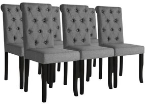 Jídelní židle 6 ks tmavě šedé textil,  275151