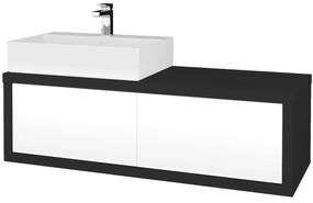 Dřevojas Koupelnová skříň STORM SZZ2 120 (umyvadlo Kube) Varianta: M01 Bílá mat / L01 Bílá vysoký lesk / Levé