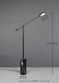 Černá LED stojací lampa (výška 145 cm) Fiore – Trio Select