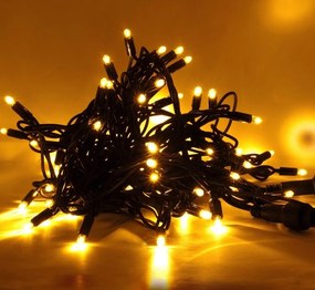 Easy Fix LED světelný řetěz, 100 m, venkovní, teple bílá s FLASH, 600 diod, černý kabel, IP67, cívka