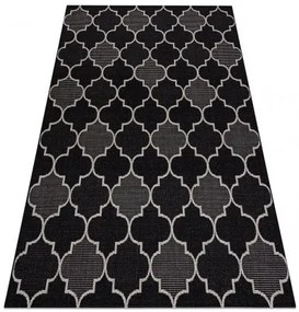 Dywany Luszczow Kusový koberec SIZAL FLOORLUX 20607 Maroko, Jetel, Mříž, černý, stříbrný Rozměr koberce: 160 x 230 cm