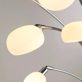 Searchlight EU3085-5CWH Stojací oblouková lampa GIRAFFE bílé sklo, mramor