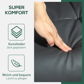HOMCOM Relaxační křeslo s taburetem, úložný prostor, čalouněné TV křeslo s funkcí polohování, otočné TV křeslo 360° do ložnice, obývacího pokoje, imi…