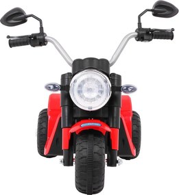 Ramiz Dětská bateriová motorka MiniBike červená + zvuky + LED světla + ekokůže