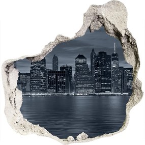 Wallmuralia Fototapeta díra na zeď 3D New York noc 75x75 cm