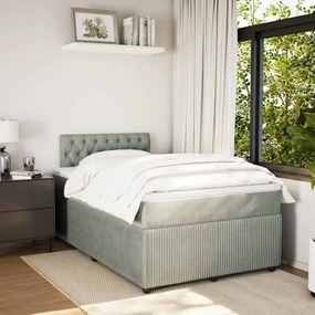 Box spring postel s matrací světle šedá 120 x 200 cm samet 3290016