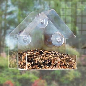 DAALO Průhledné krmítko pro ptáky na okno