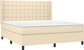 Box spring postel s matrací krémová 180x200 cm textil 3131774
