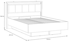 Dvojlůžková postel s úložným prostorem OREN 140x200 cm hnědá/černá