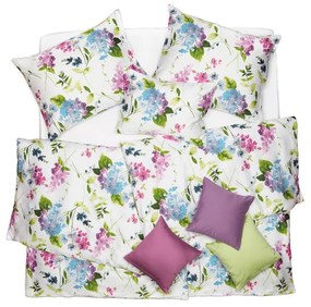 SCANquilt povlečení SATÉN DESIGN hortensie pastelová 140 x 200/70 x 90 cm