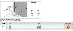 Hüppe Astra Boční stěna pro dveře s protisegmentem, 90 cm, černý profil/čiré sklo PX0503.123.322