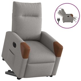 Elektrické zvedací polohovací křeslo taupe textil 3324027