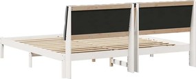 Rám postele s čalouněným čelem s čelo Bílá 200 x 200 cm 3394382