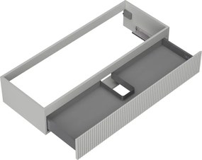 Mexen Rivel, koupelnová skříňka 120 cm, 1 zásuvka, drážkovaná, šedá matná, 91A20-12023-1-BF62