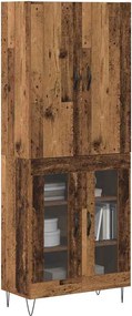Vysoký bufet 2 ks Staré dřevo 69,5 x 34 x 180 cm 3403165
