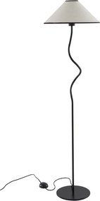 Bílá/černá látková stmívatelná stojací lampa (výška 148 cm) Juliet – Jotex