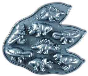 Forma na malé bábovky 8 dinosaurů modrá