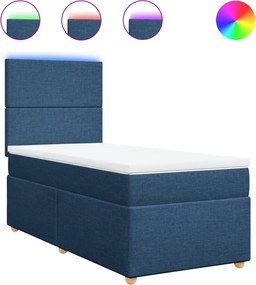 Box spring postel s matrací modrá 90x190 cm textil 3293434