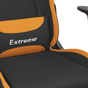 Petromila Herní židle s podnožkou černá a oranžová textil