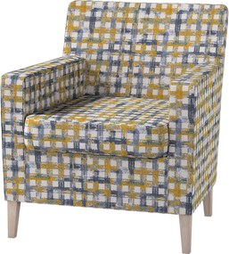 Potah na křeslo IKEA Karlstad barva modrá látka pletený vzor, vzorované