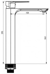 Mexen Alexa - Vysoká umyvadlová baterie, Černá, 71210-70