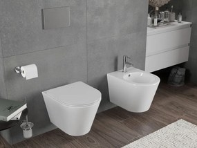 Mexen Rico, závěsná WC mísa 490x360x370 mm, Rimless Tornádo, bílá lesklá, 3372XX00T