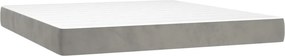 Box spring postel s matrací a LED světle šedá 160x200 cm samet 3136371