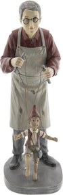 Dekorace muž s loutkou Pinocchio - 16*14*36 cm