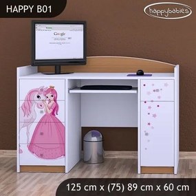 Dětský psací stůl PRINCEZNA A KONÍK - TYP 1