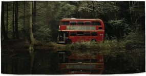 Sablio Ručník Červený patrový autobus - 50x100 cm