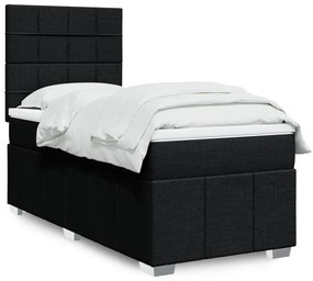 Box spring postel s matrací černá 100 x 200 cm textil 3293881