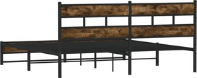 Kovový rám postele bez matrace kouřový dub 193 x 203 cm 3308488