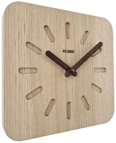 KUBRi 0154 - 40 cm hodiny z dubového masívu včetně dřevěných ručiček