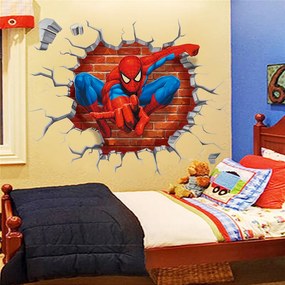 Živá Zeď Samolepka na zeď Spiderman ze zdi