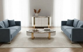 Komoda Stilig ST920 140 cm bílá/zlatá/mramor