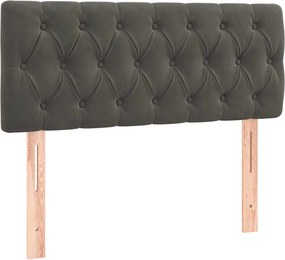 Box spring postel s matrací a LED tmavě šedá 100x200 cm samet 3134568
