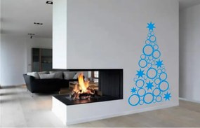WALLVINIL Samolepky na zeď - Vánoční strom modern Barva: Modrá střední, Velikost: 80x44 cm