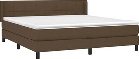 Box spring postel s matrací tmavě hnědá 160x200 cm textil 3129724