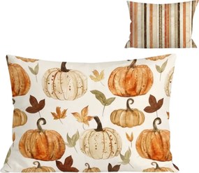 Flanelový povlak na polštář PUMPKINS & STRIPES 50x70 cm, barevný