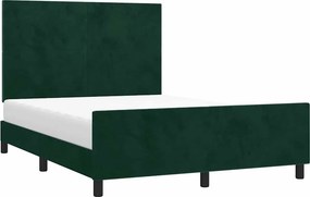 Rám postele bez matrace tmavě zelená 140 x 200 cm samet 3125638