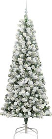 Umělý Skládací Vánoční Strom 300 LED Zelená a bílá 210 cm 3395607
