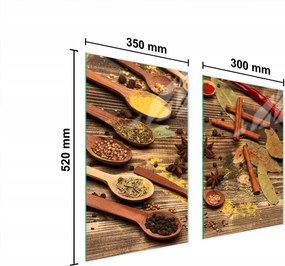 Skleněná Ochranná Deska Do Kuchyně 65x52 Koření