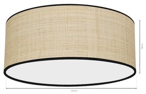 Stropní svítidlo Marshall, 1x ratanové stínítko, (bílé plexisklo), (fi 40cm), b