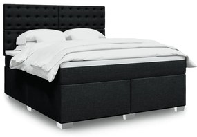 Box spring postel s matrací černá 180x200 cm textil 3290583