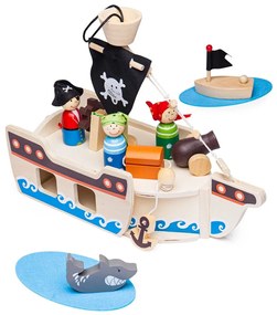Bigjigs Toys Pirátská loď s piráty
